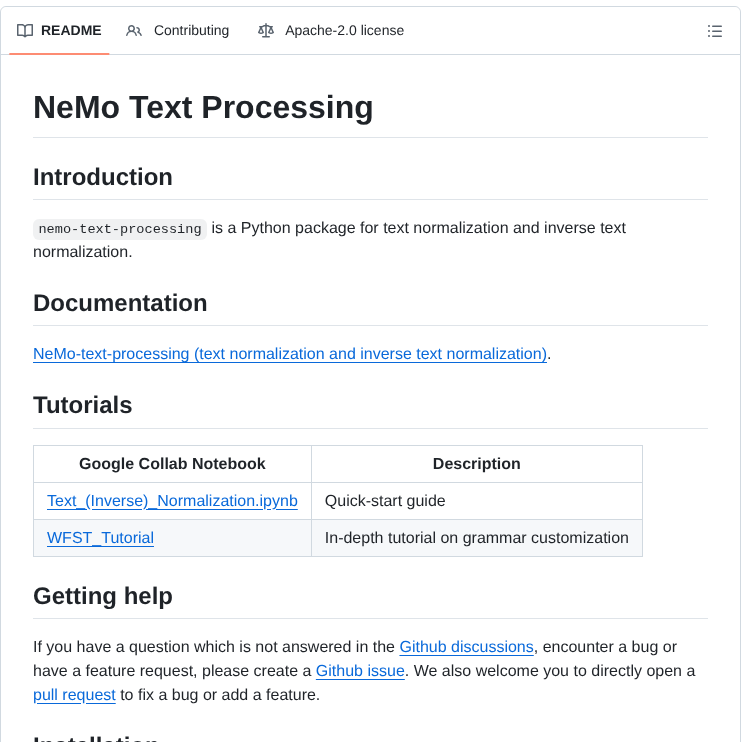 Nvidia Nemo Text Processing | Repository Showcase